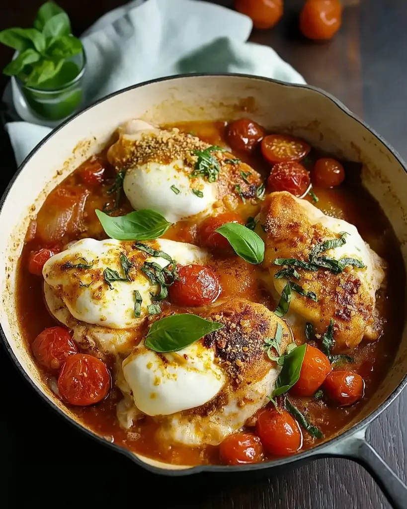 Garlic Tomato Chicken with Mozzarella: Easy Recipe! - Tasty Pleasure