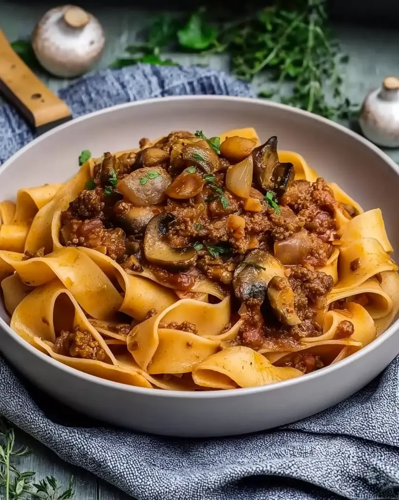 Rich Pappardelle with Ragu and Mushrooms: A Must-Try Recipe! - Tasty ...