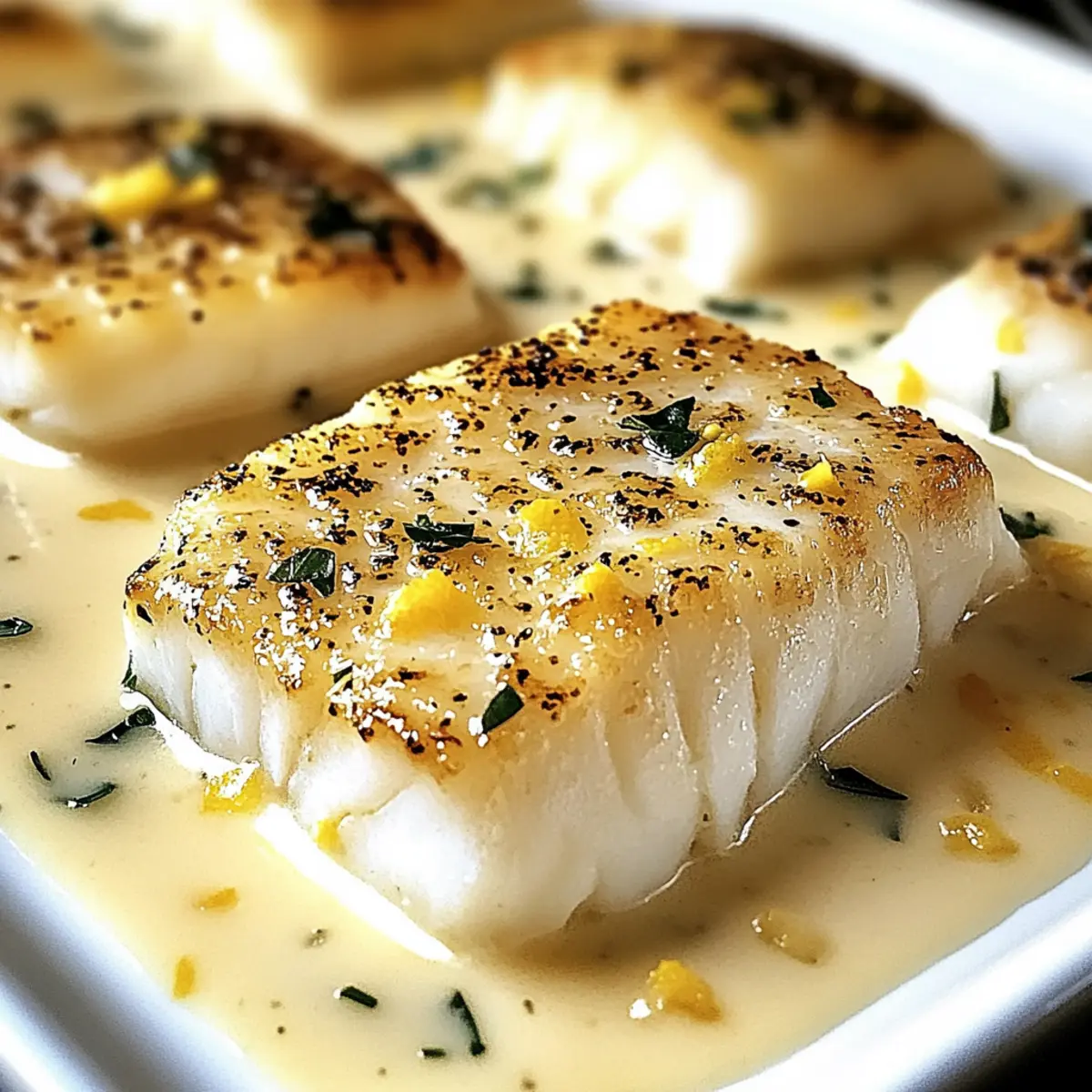 Delicious Baked Cod in Coconut Lemon Cream Sauce - Easy Weeknight Meal