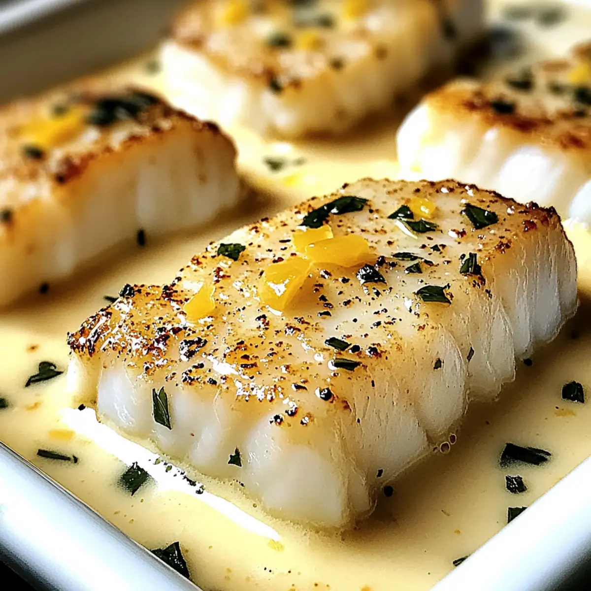 Delicious Baked Cod in Coconut Lemon Cream Sauce - Easy Weeknight Meal