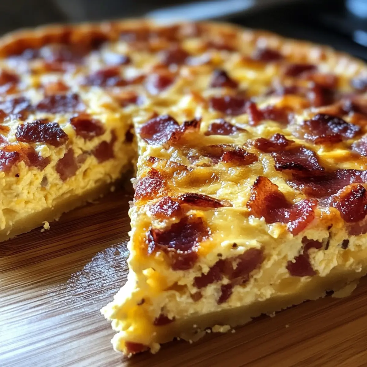 Irresistible Crustless Bacon & Cheese Quiche - Easy Breakfast