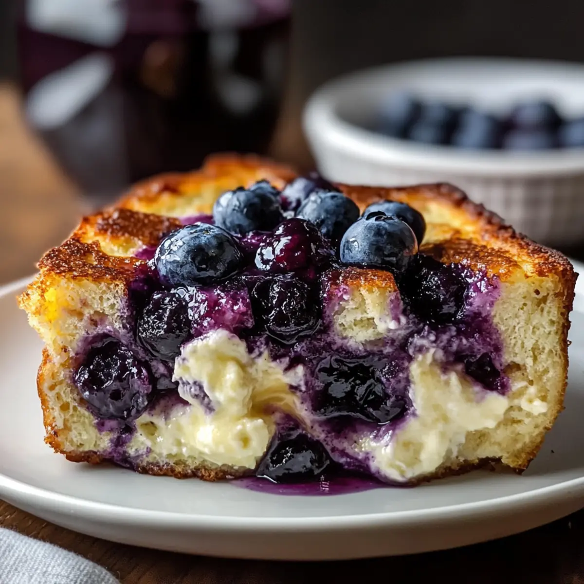 Irresistible Blueberry Cream Cheese French Toast Casserole