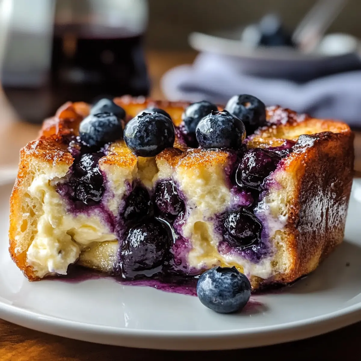 Irresistible Blueberry Cream Cheese French Toast Casserole