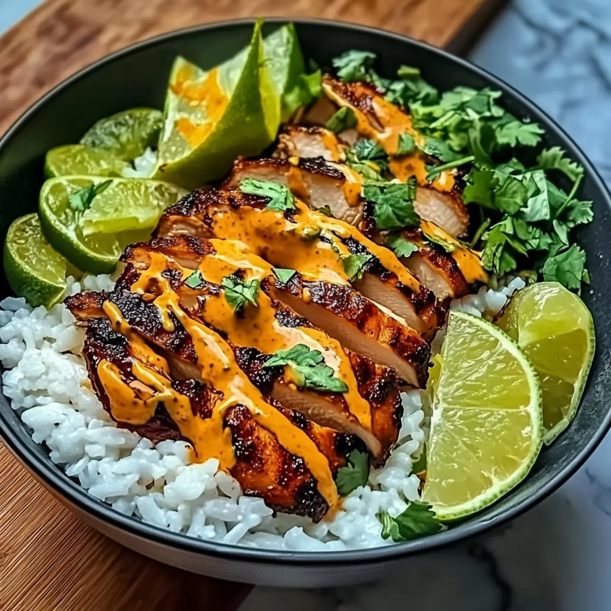 Irresistible Sweet Chili Chicken Bowl with Coconut Lime Drizzle