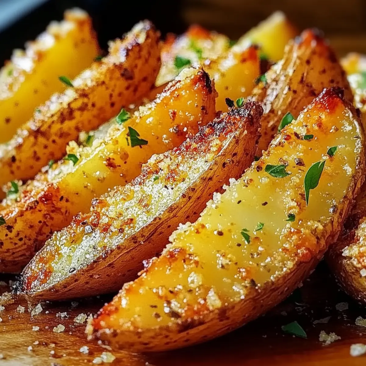 Irresistible Crispy Baked Garlic Parmesan Potato Wedges